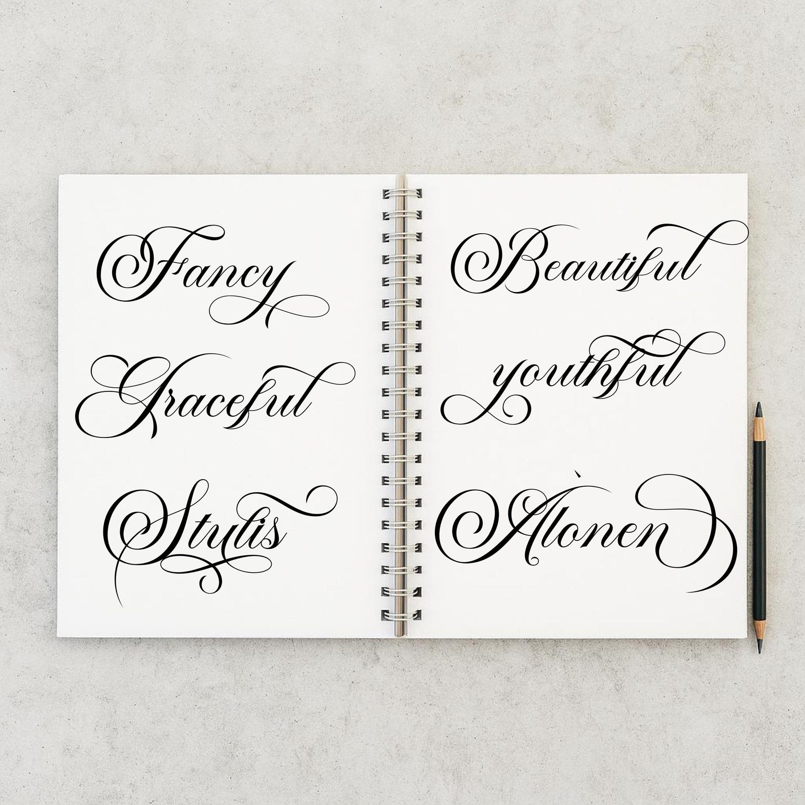 Glamor Script Font, Elegant Font With Tails, Beautiful Font, Wedding ...