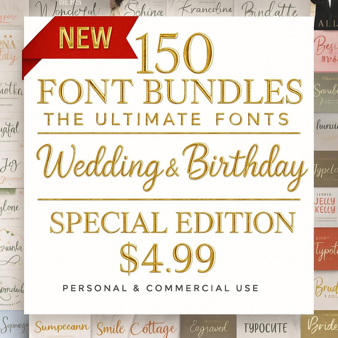 The Ultimate 150 Fonts - Font Bundle Ttf Svg Heart Font, Cricut, Canva Font, Script Font ...