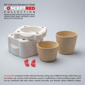 Slip Casting Plaster Mold Set of 2 for Cup Mug Vessel Bowl Conceptred ...