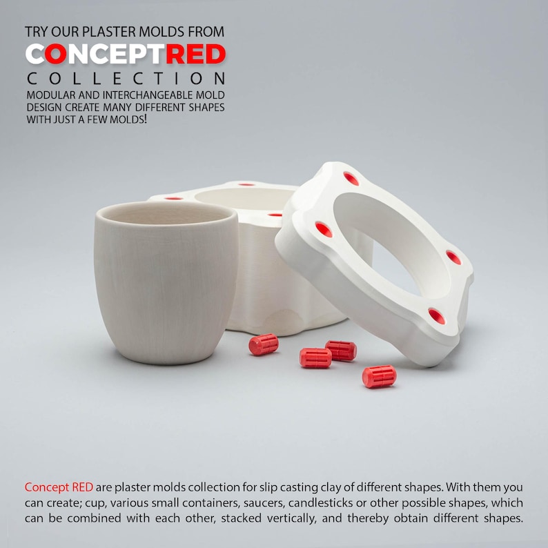 Slipcasting Plaster Mold for Ceramic Form Gipsform for Medium Size Mug ...