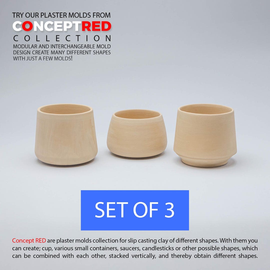 Slipcasting Plaster Form Gipsform Mold Set Conceptred Collection Cup ...