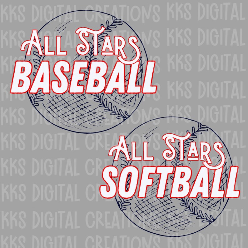 All Stars- Baseball and Softball PNG - Etsy