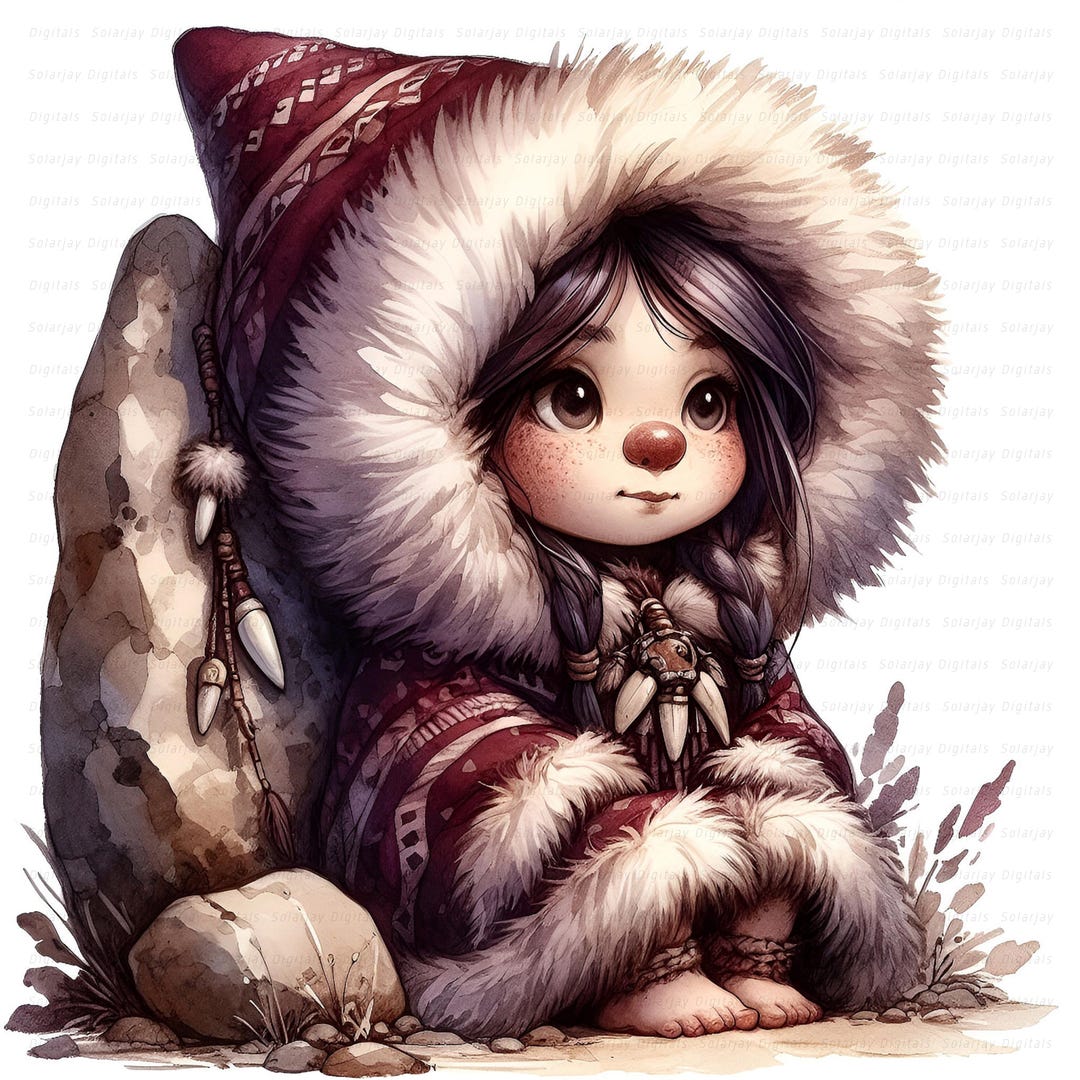 Winter Rune Keeper Gnome Clipart Bundle, Watercolor Gnomes (digital ...