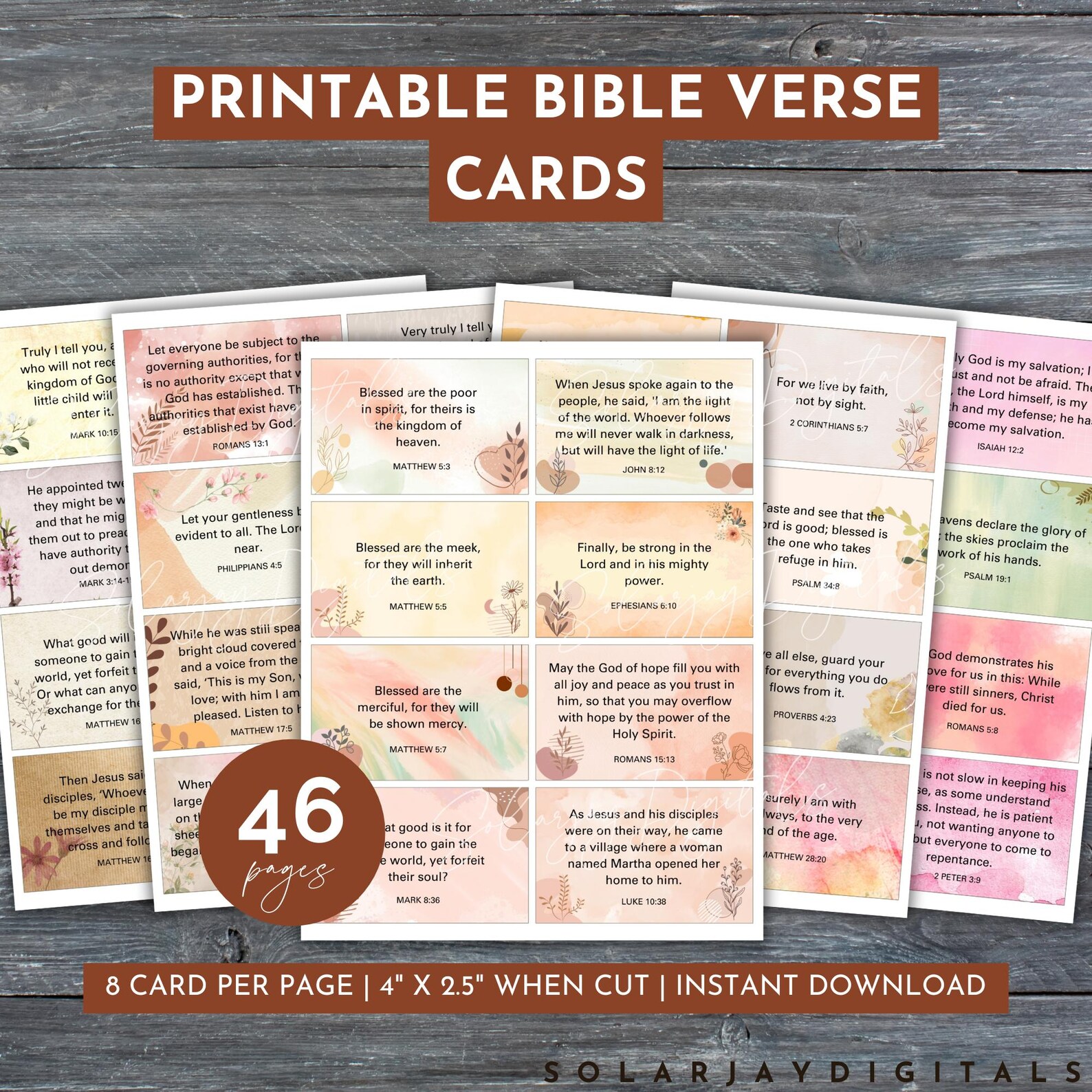 365 Bible Verses Boho Bible Verse Cards Printable Bible Verse Cards ...
