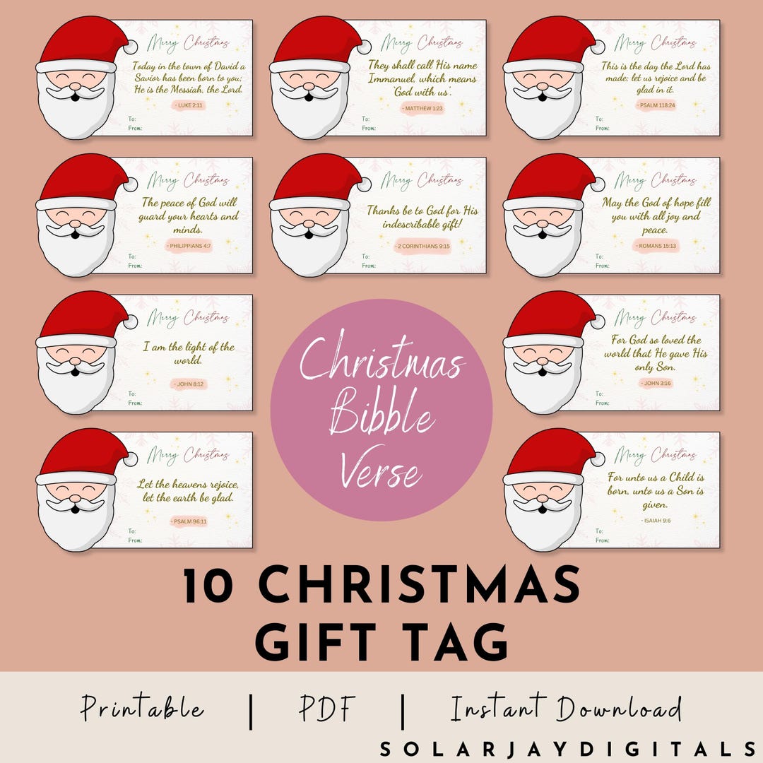Christmas Gift Tags Printable Bible Verse Gift Tags Christian Christmas ...