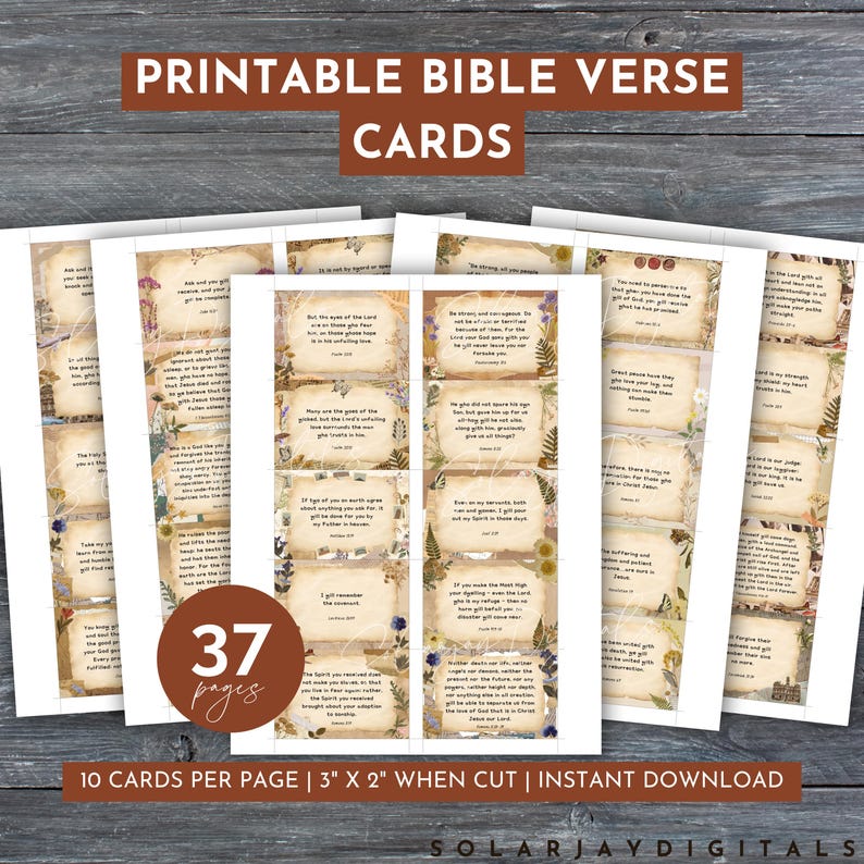 365 Vintage Bible Verse Cards Printable Scripture Cards Christian ...