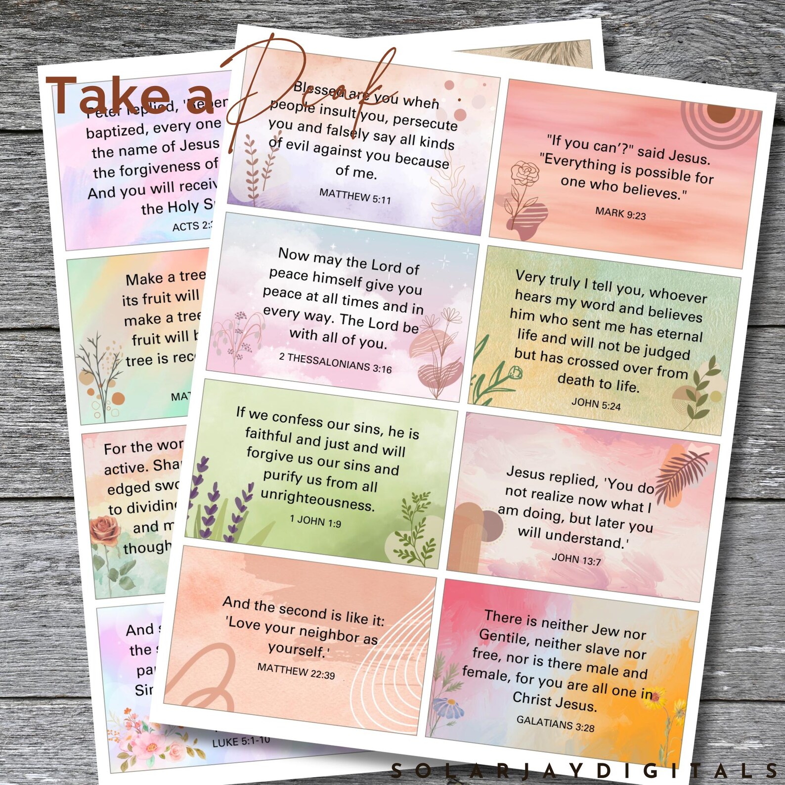 365 Bible Verses Boho Bible Verse Cards Printable Bible Verse Cards ...