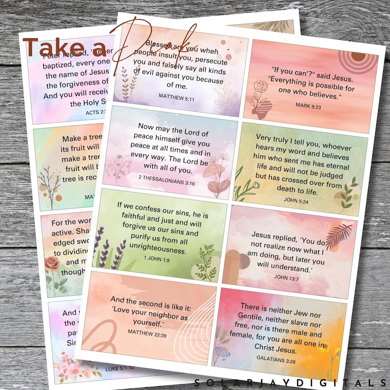 365 Bible Verses Boho Bible Verse Cards Printable Bible Verse Cards ...