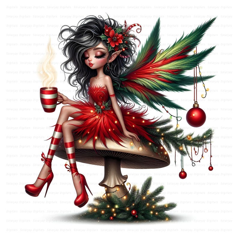 Christmas Fairy Clipart Bundle: Festive Winter Clip Art (digital ...