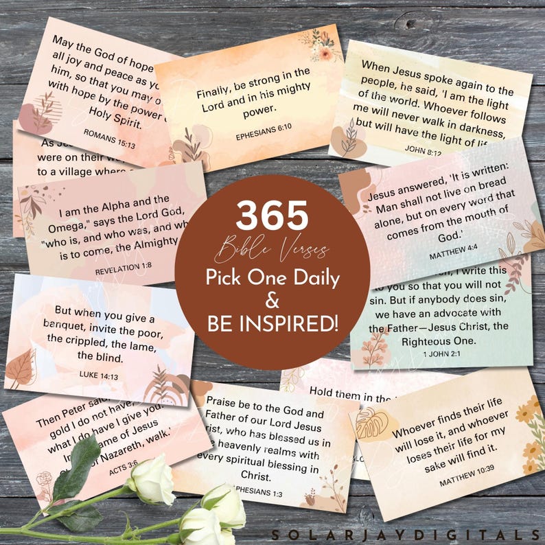 365 Bible Verses Boho Bible Verse Cards Printable Bible Verse Cards ...
