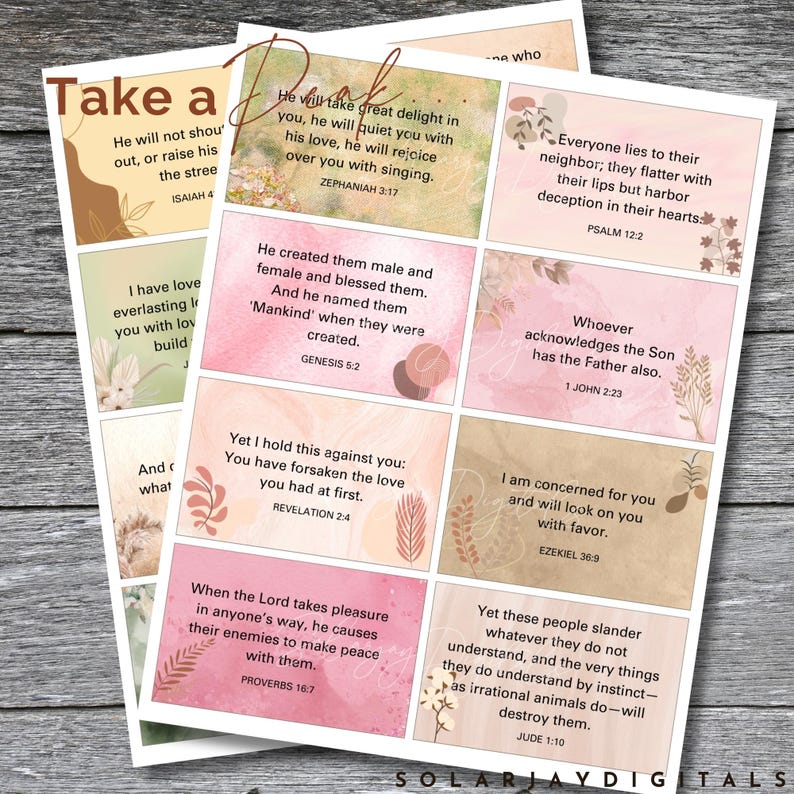 365 Bible Verses, Boho Bible Verse Cards, Printable Bible Verse Cards ...