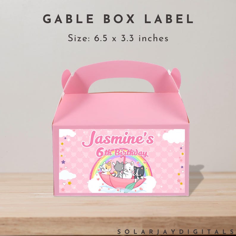 Editable Kitty Cat Chip Bag Template Pink Kitty Theme DIY Party Favor ...