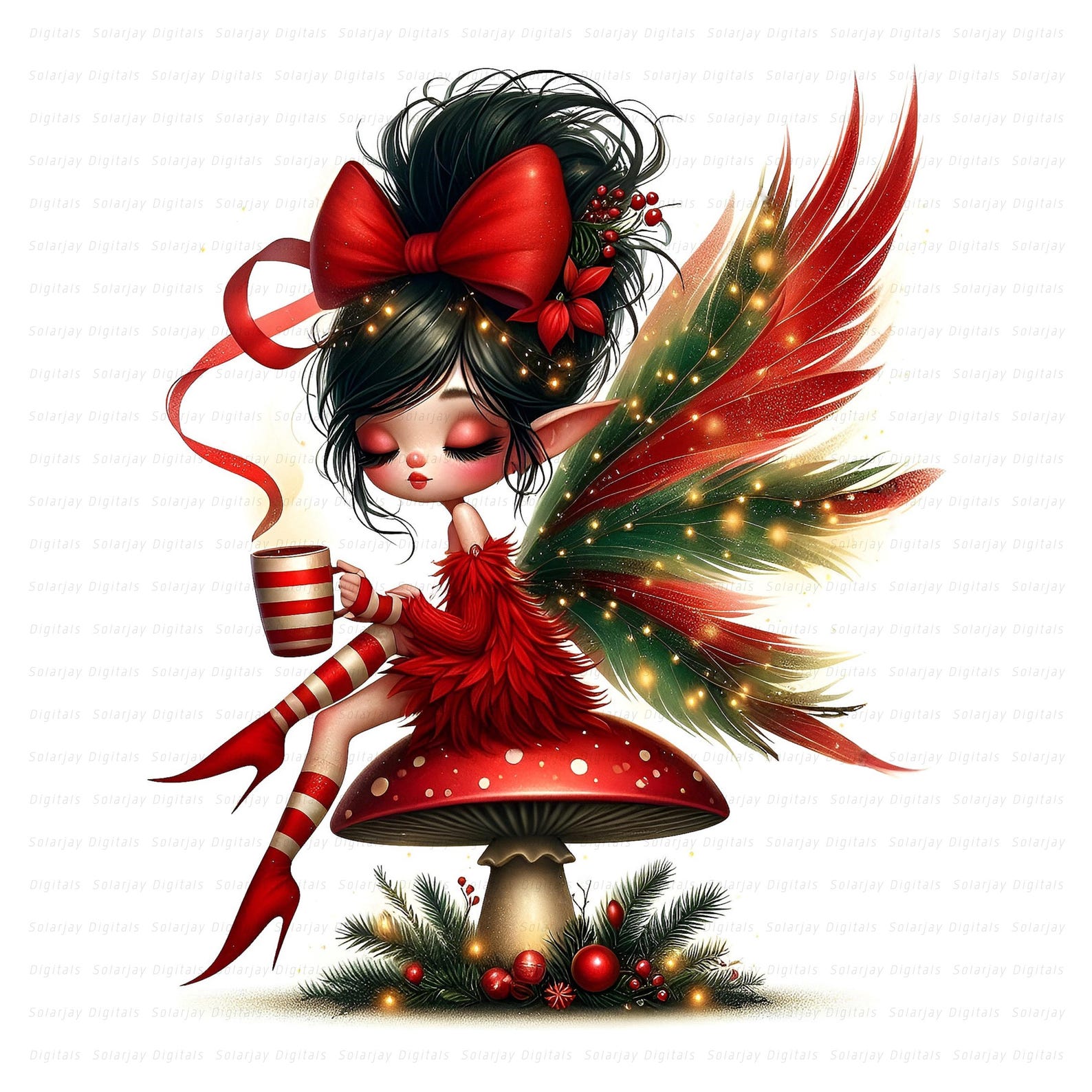 Christmas Fairy Clipart Bundle: Festive Winter Clip Art (digital ...