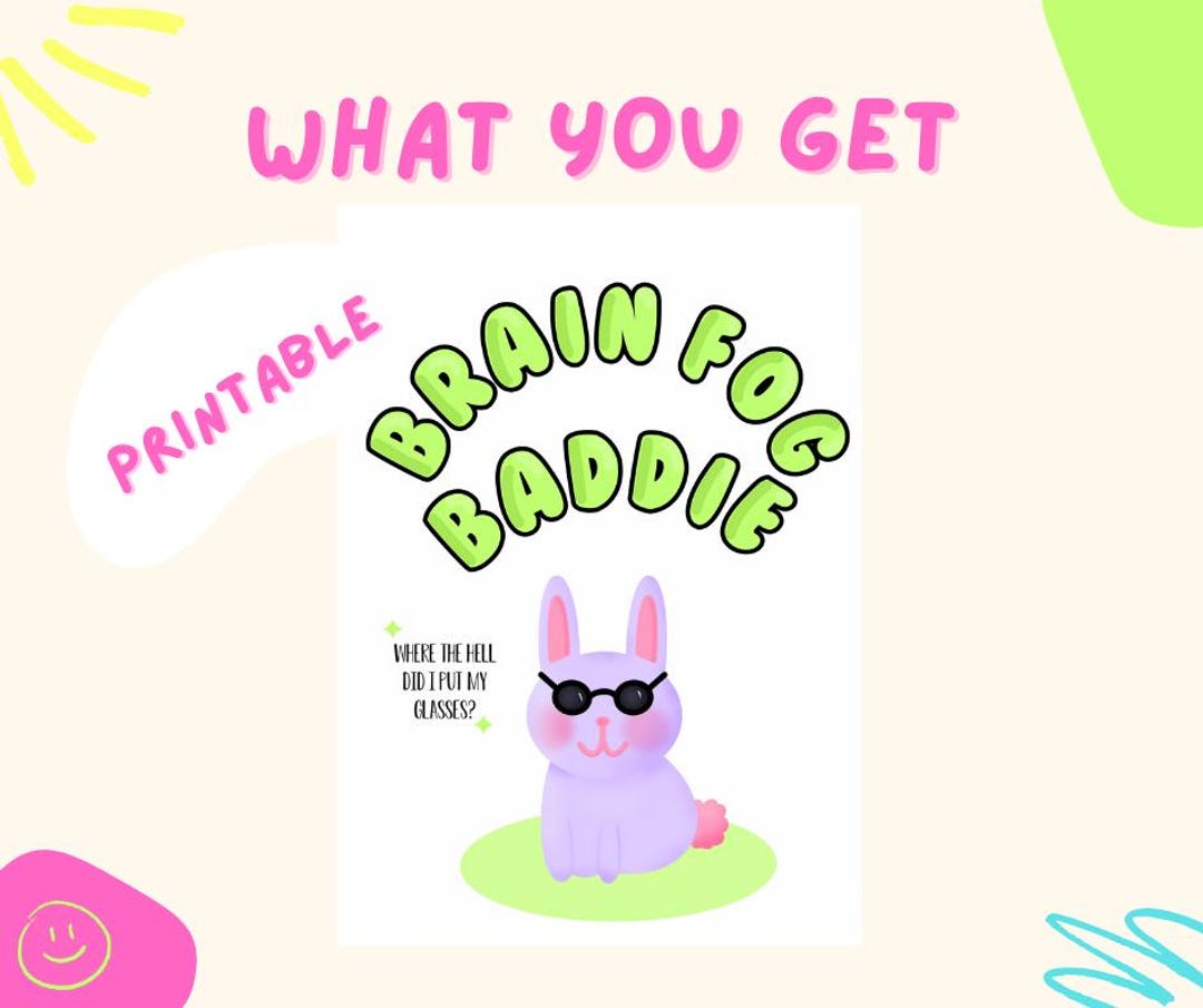 Brain Fog Baddie, Printable A4/A5, Chronic Illness Art - Etsy