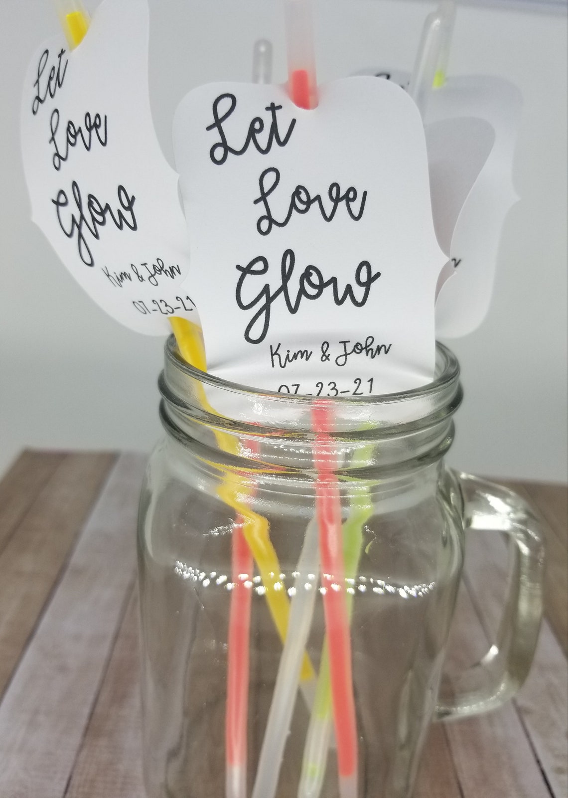 Let Love Glow Stick Tags for Weddings Anniversary Parties - Etsy