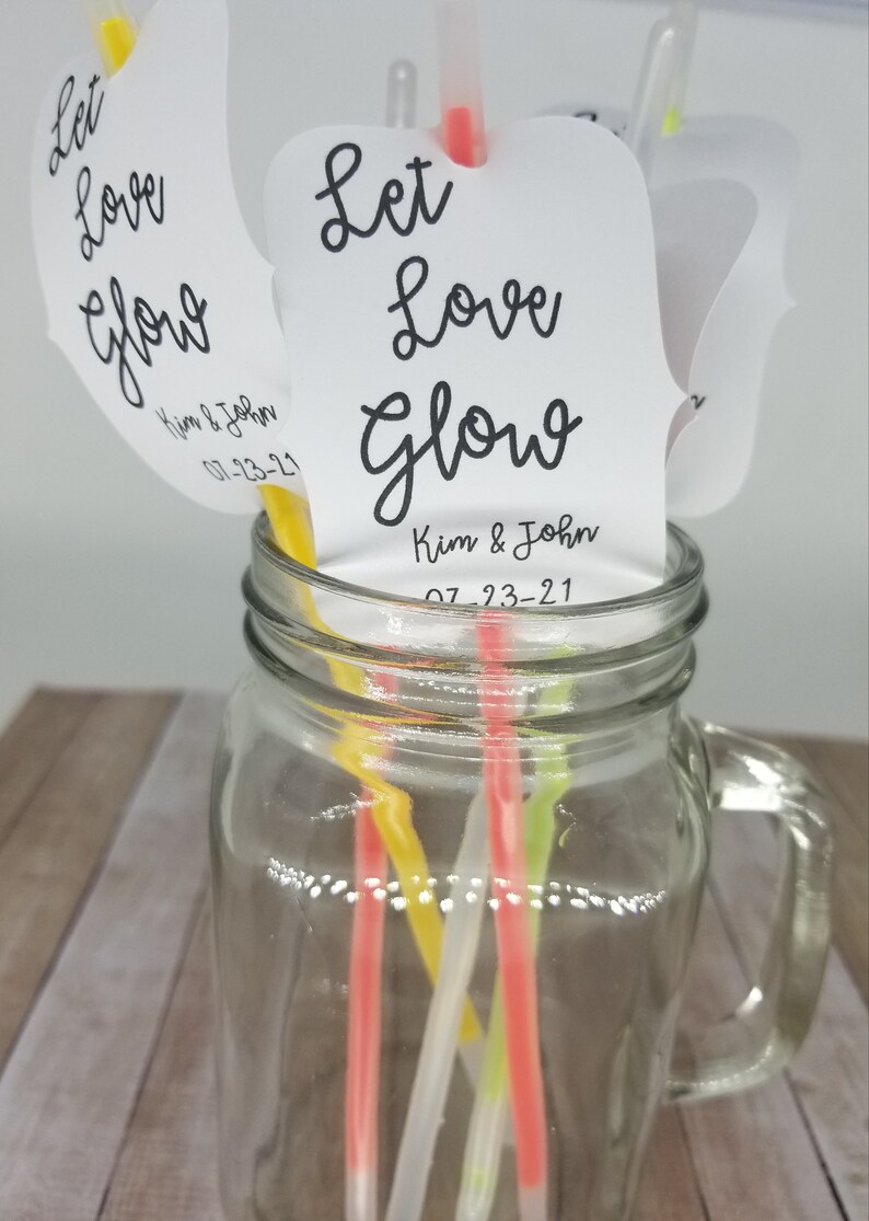 Let Love Glow Stick Tags for Weddings Anniversary Parties - Etsy