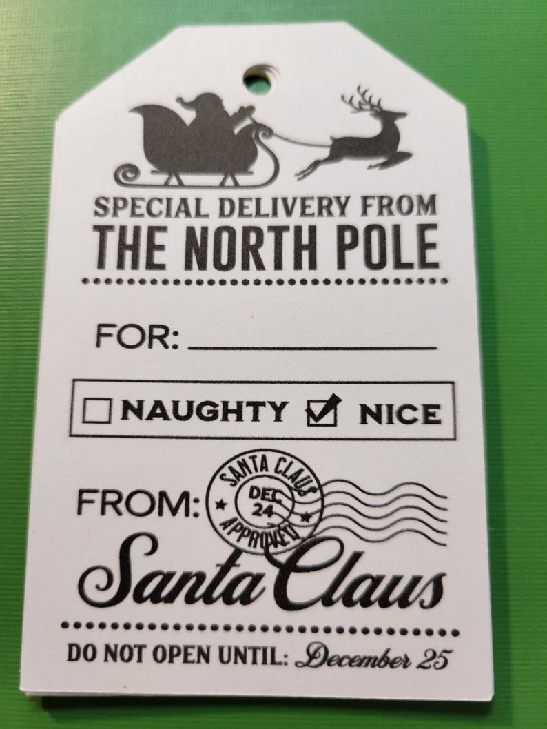 Santa Special Delivery Tags, Gift Tags, North Pole Delivery - Etsy