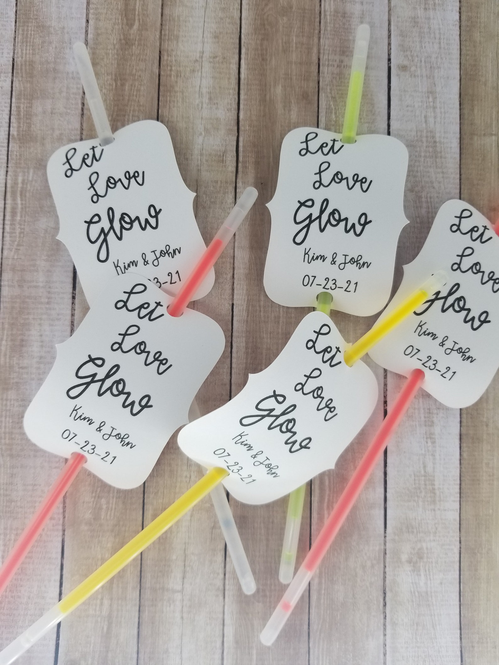 Let Love Glow Stick Tags for Weddings Anniversary Parties - Etsy
