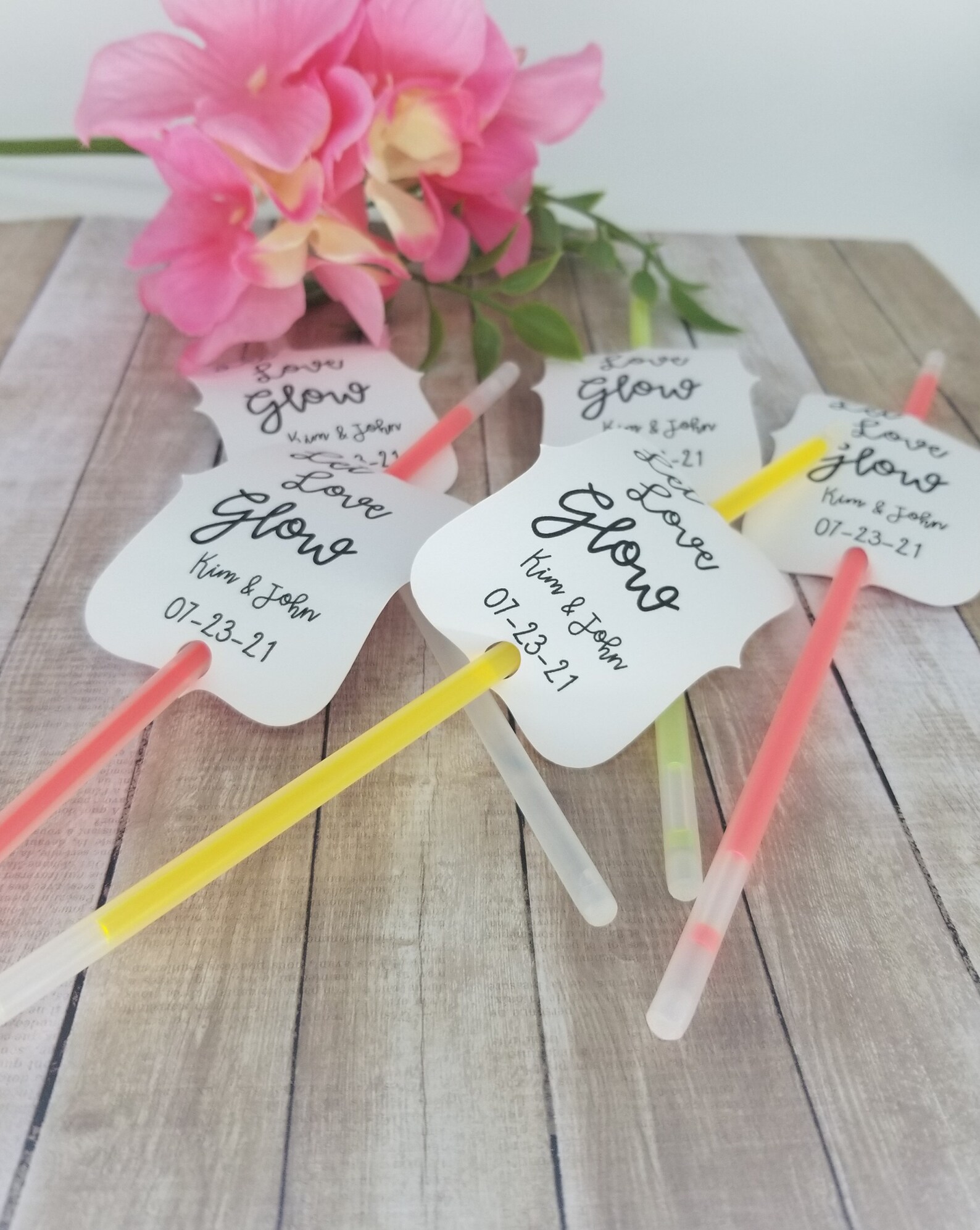 Let Love Glow Stick Tags for Weddings Anniversary Parties - Etsy