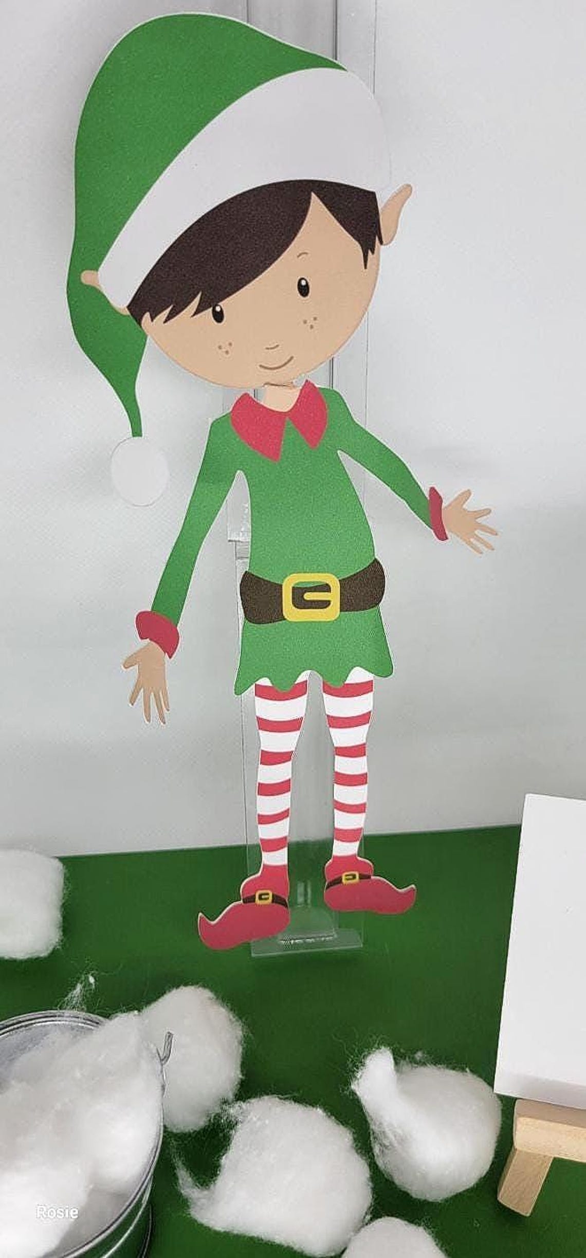 Elf Snowball Fight Kit: Mini Pail, Cotton Balls, Sign & Easel - Etsy