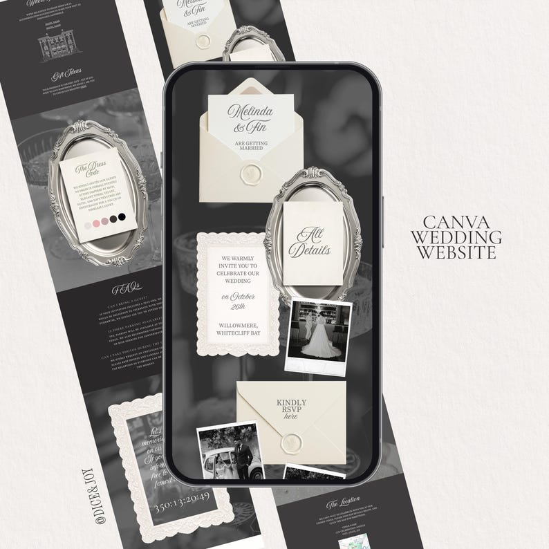 Elegant Wedding Website Template, Luxury Royal Theme, Aesthetic ...