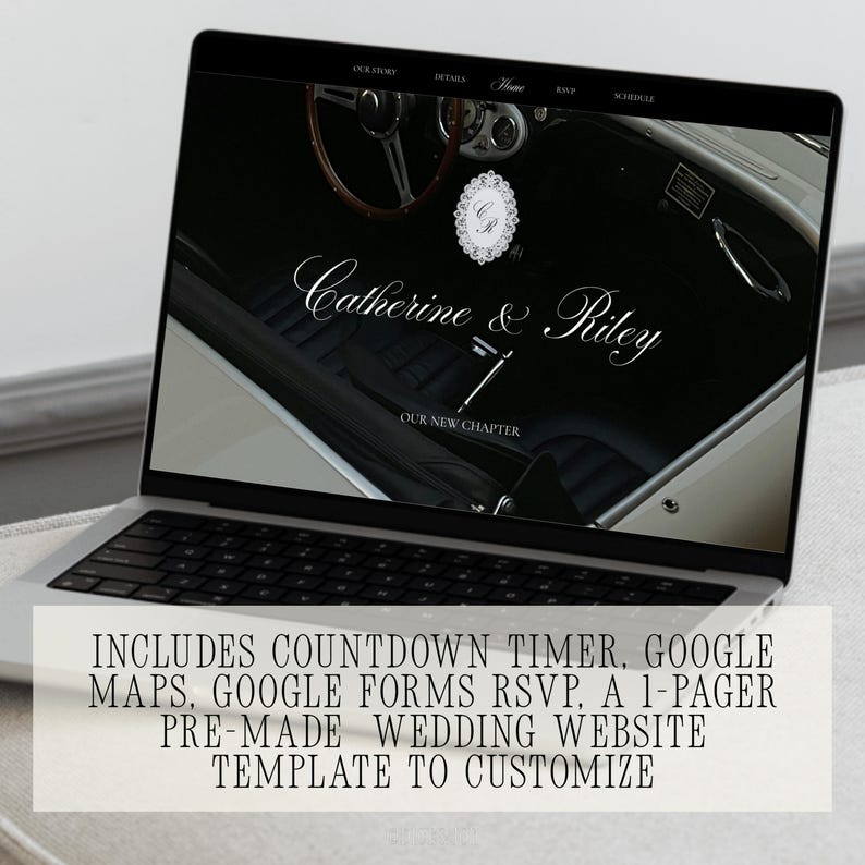 Vintage Retro Wedding Website Template, Classic Old Money Aesthetic ...