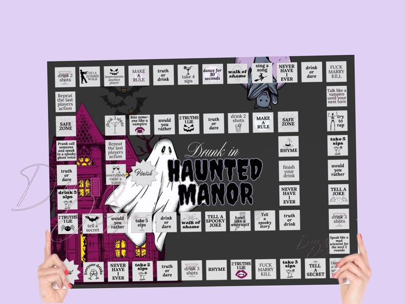 Halloween Editable Board Game Template Drinking Games Fun Party Games ...