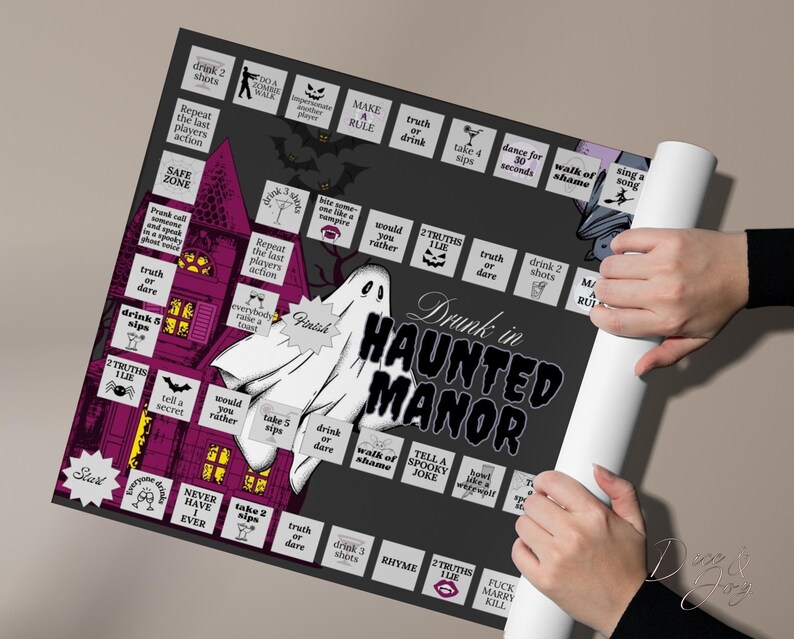 Halloween Editable Board Game Template Drinking Games Fun Party Games ...