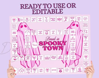 Halloween Editable Board Game Template Drinking Games Fun Party Games ...