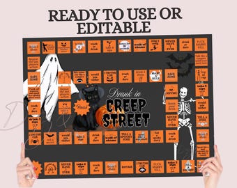 Halloween Editable Board Game Template Drinking Games, Fun Party Games ...