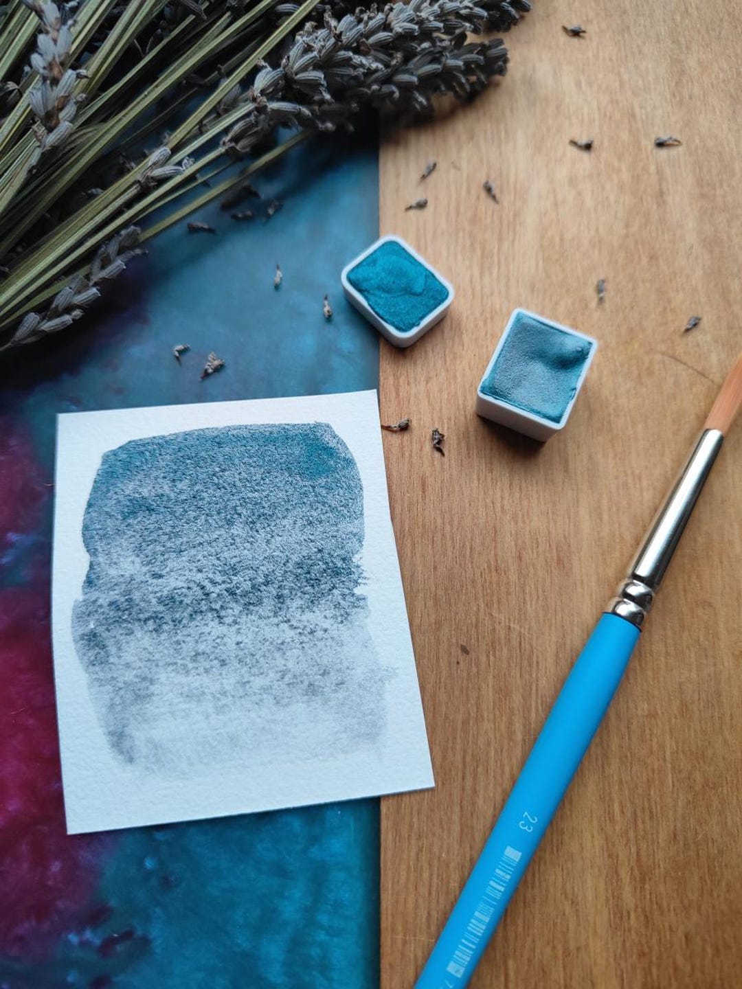 Mermaid Mica | Artisanal Watercolor, Handmade Paint Pan - Etsy