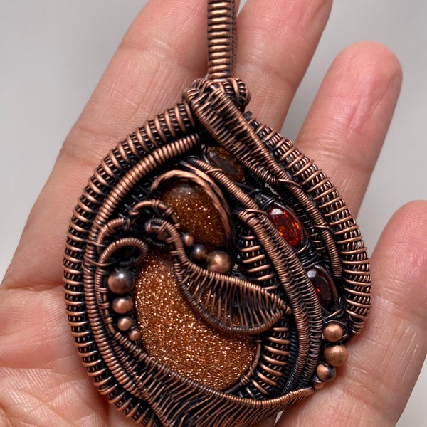 Heady Wire Wrapped Pendant - Etsy
