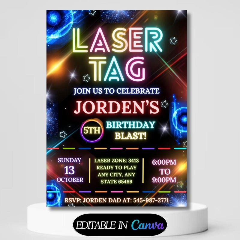 Laser Tag Invites - Etsy