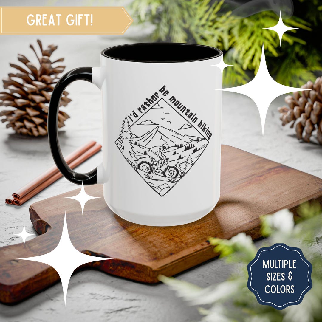 Mountain Biking Gifts, Bicycling Mug, I'd Rather Be Mountain Biking ...