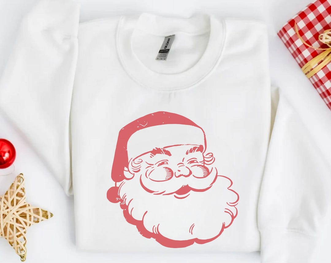 Retro Santa Sweatshirt, Vintage Santa Christmas Hoodie, Christmas Pjs ...