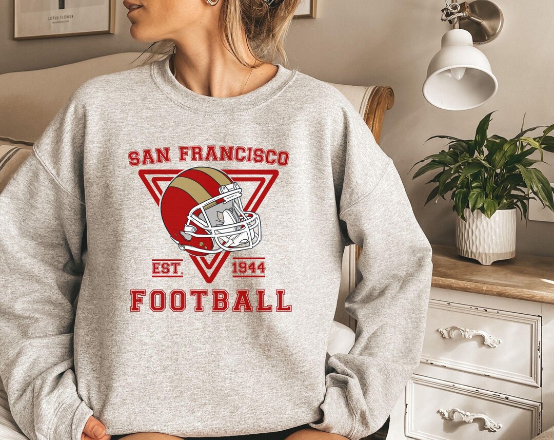 San Francisco 49ers Football Sweatshirt SF Hoodie Crewneck Retro Niners ...