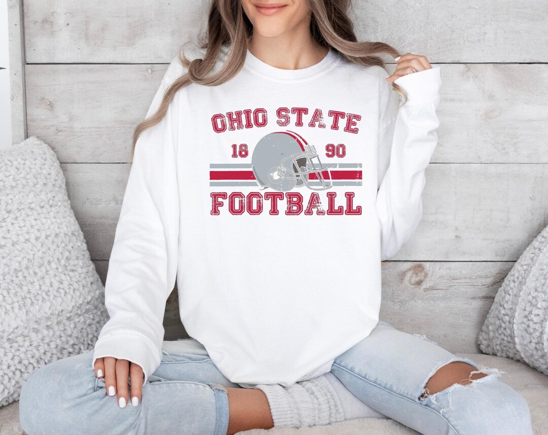 Distressed Ohio State Football Shirt Brutus Buckeye Football Crewneck ...