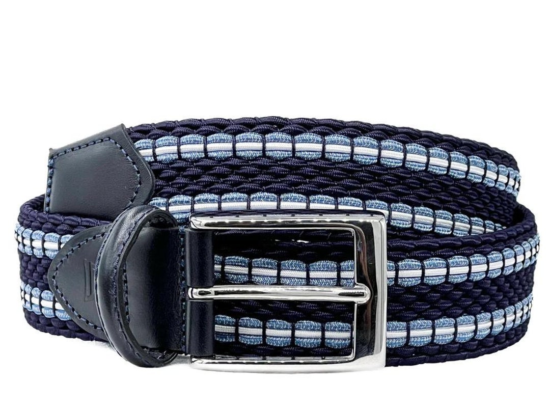 THE JORDAN - Luxury Men's Belt | Navy, Light Blue + White | Stretch ...