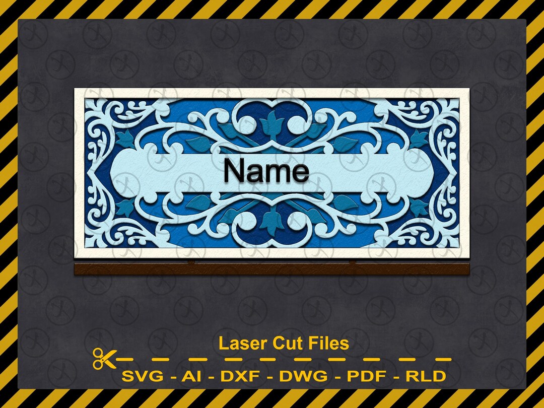 Desk Nameplates Laser Cut Files, Layered Desktop Name Sign Svg Files ...