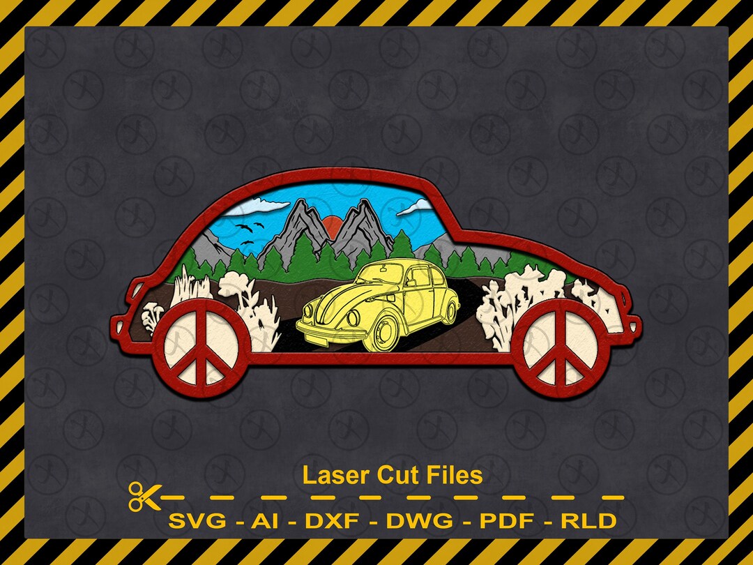 Multi-layer Car Landscape Laser Cut Files: 8 Layer Art (digital ...
