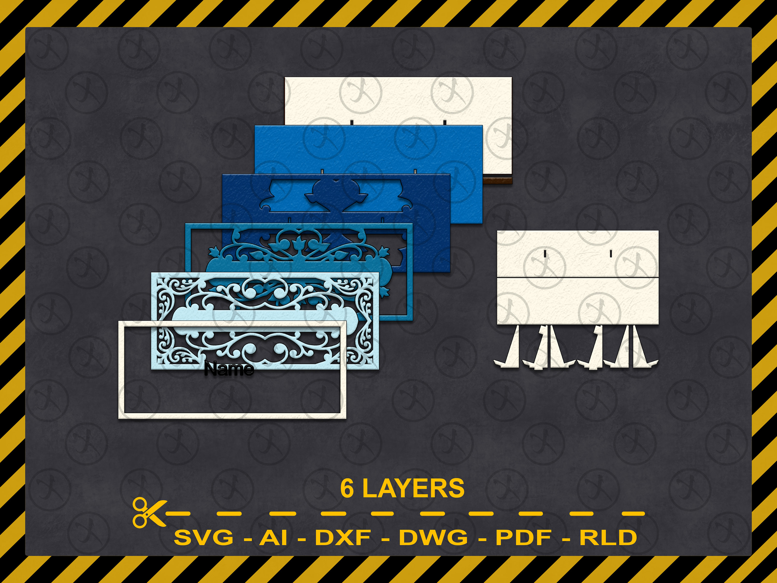 Desk Nameplates Laser Cut Files, Layered Desktop Name Sign Svg Files ...