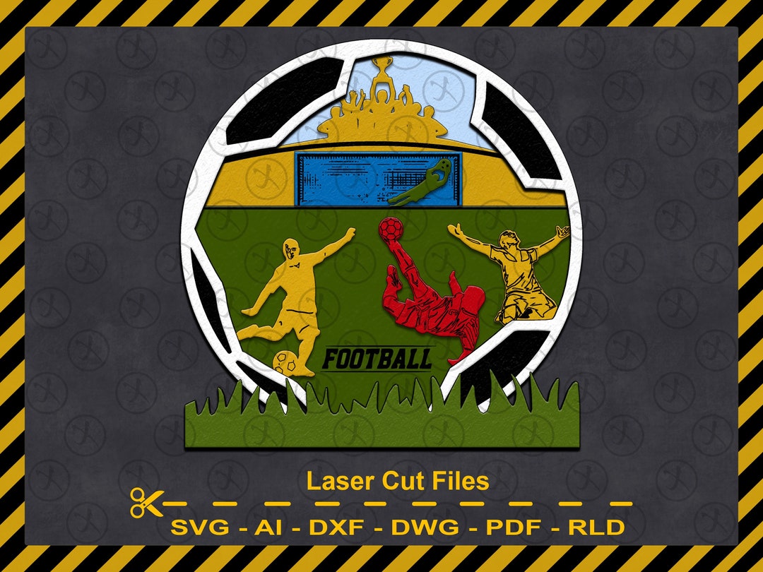Multi-layer Football Scene Laser Cut Files: 9 Layer Art (digital ...