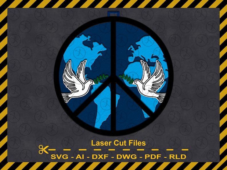 Peace Round Sign SVG, Laser Cut Files, Dove and Olive Branch, World ...