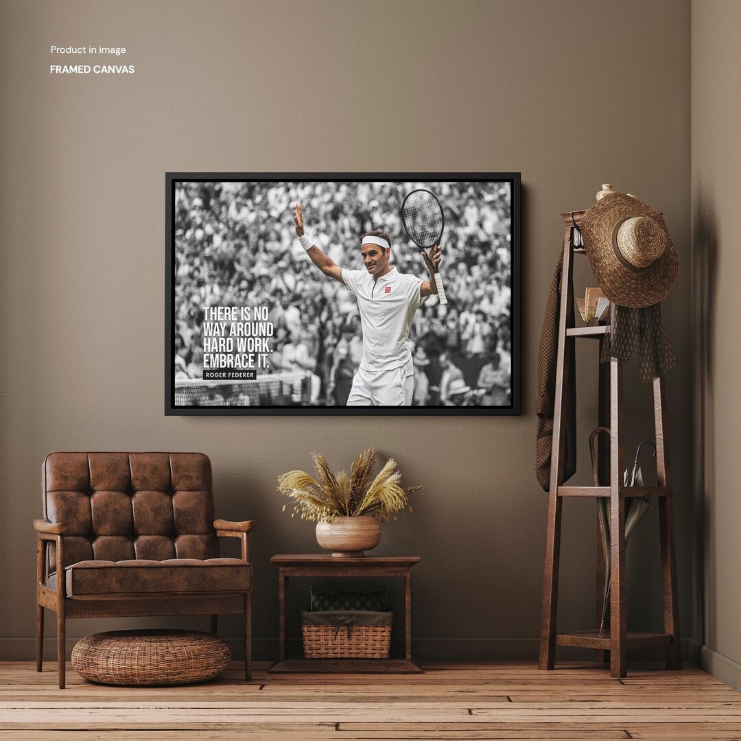Roger Federer Quote Canvas, Roger Federer Print, Motivational Poster ...