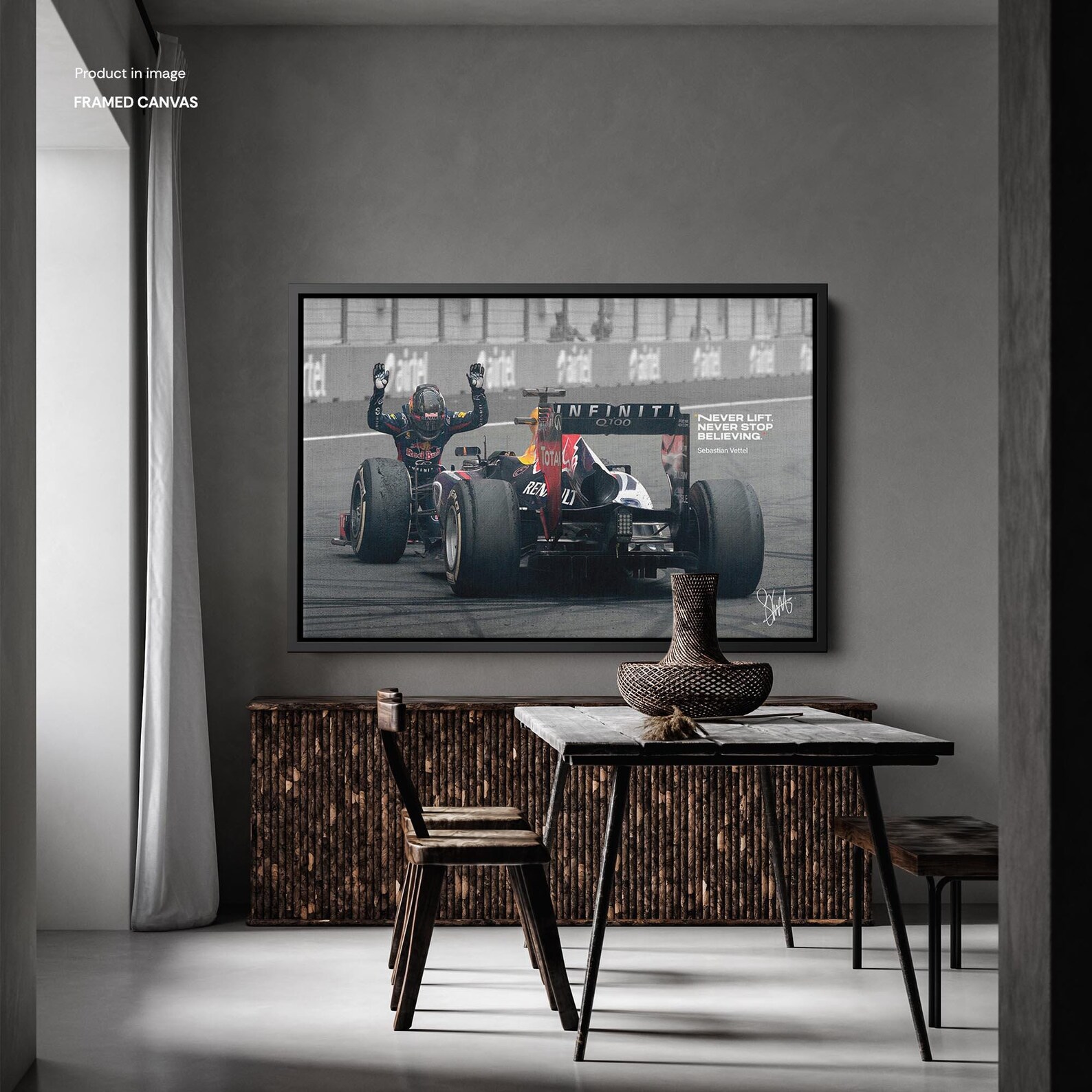 Sebastian Vettel Poster, Vettel RB9 2013 Formula 1 Driver Canvas ...
