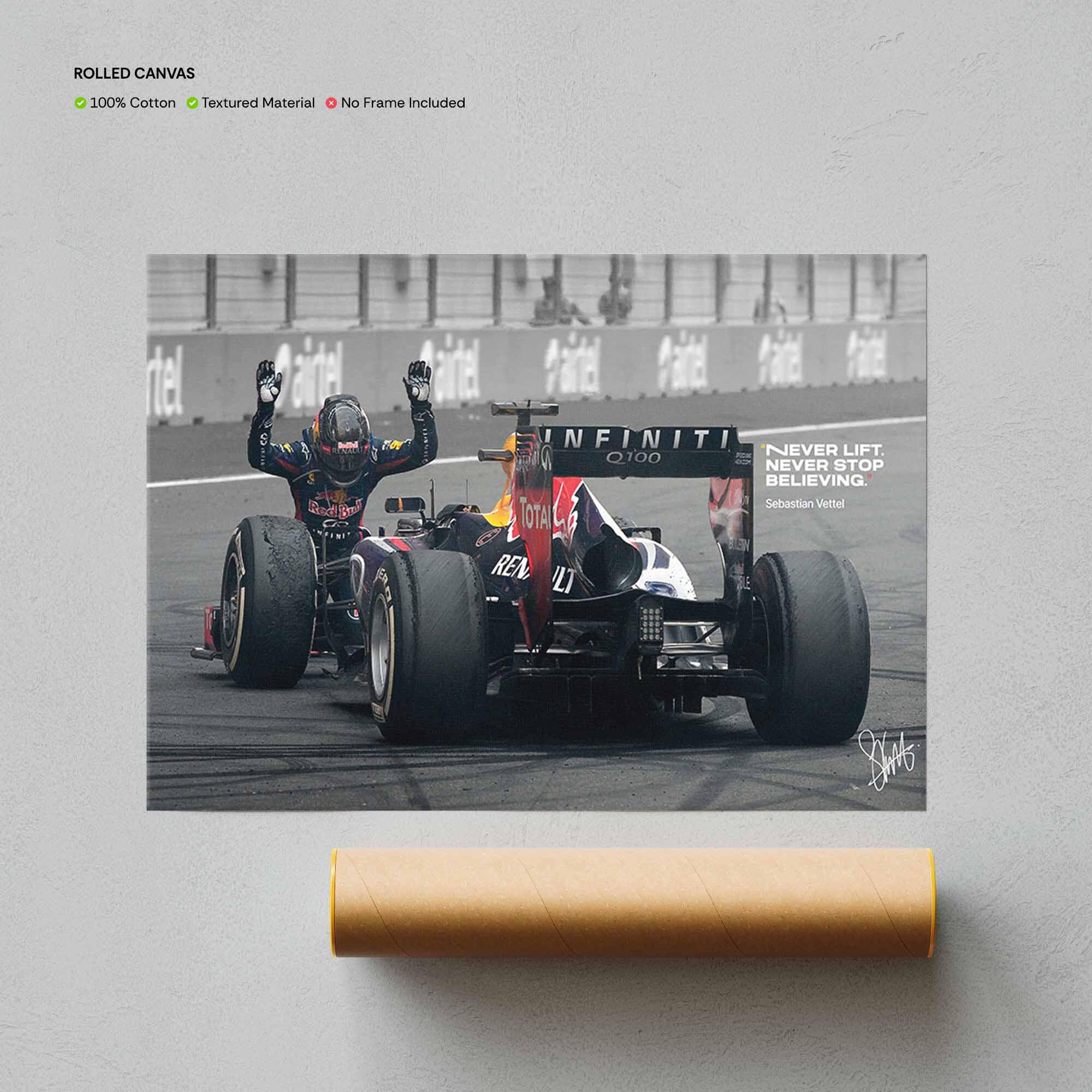 Sebastian Vettel Poster, Vettel RB9 2013 Formula 1 Driver Canvas ...