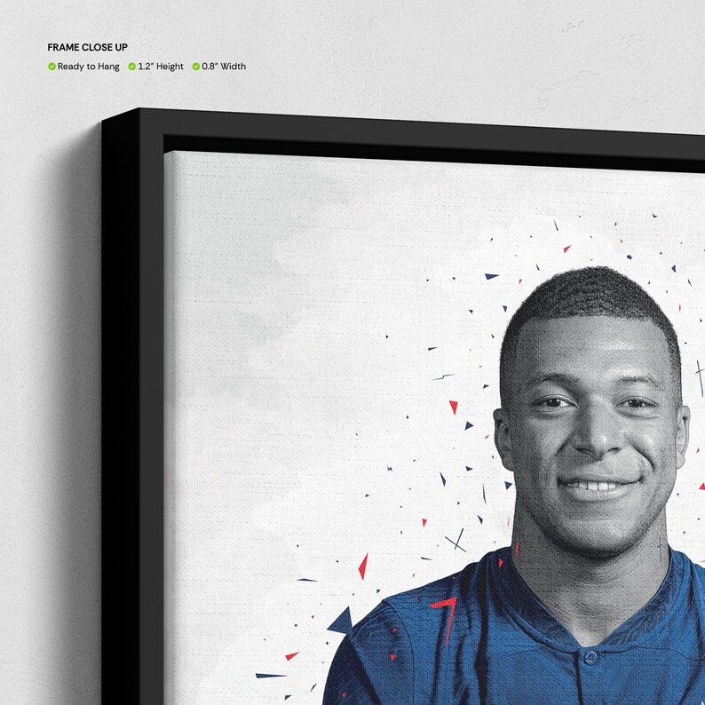 Mbappe Canvas, Kylian Mbappe Poster, World Cup Wall Art, Soccer Player ...