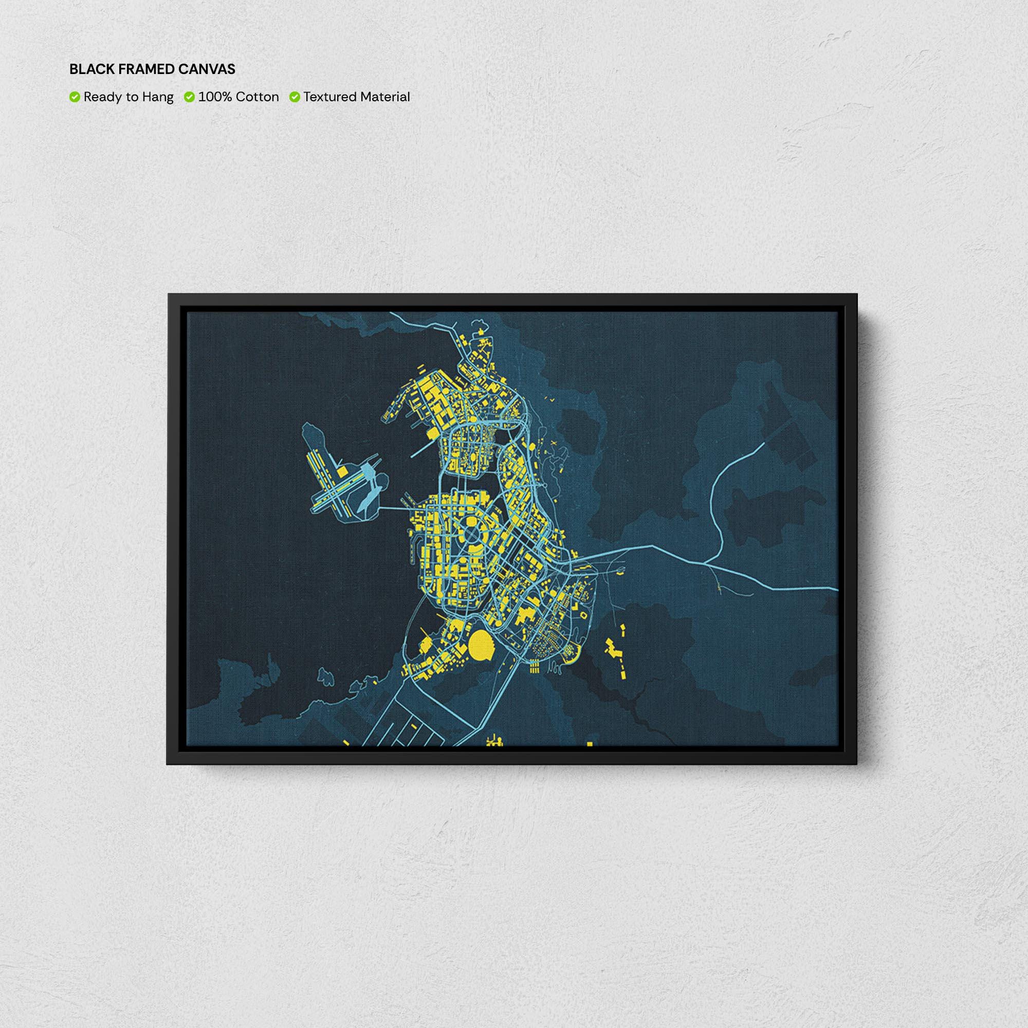 Cyberpunk 2077 Map Print, Night City Map Poster, Cyberpunk City Map ...