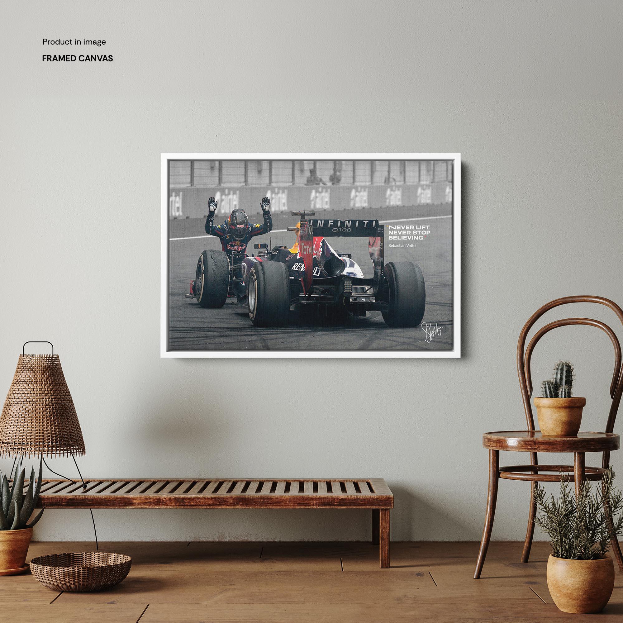 Sebastian Vettel Poster, Vettel RB9 2013 Formula 1 Driver Canvas ...