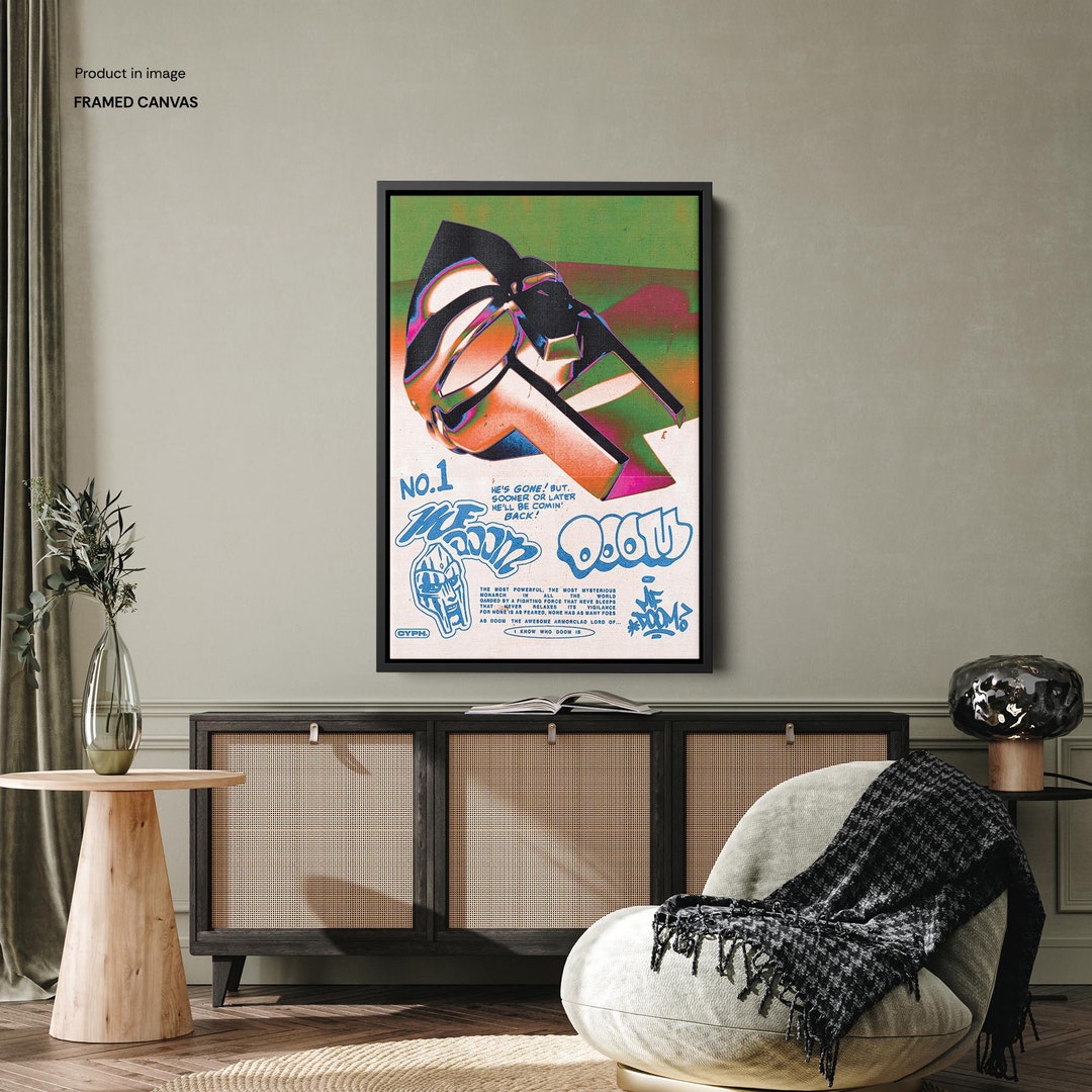 MF Doom Concert Poster, MF Doom Canvas, Retro Wall Art, Music Print ...
